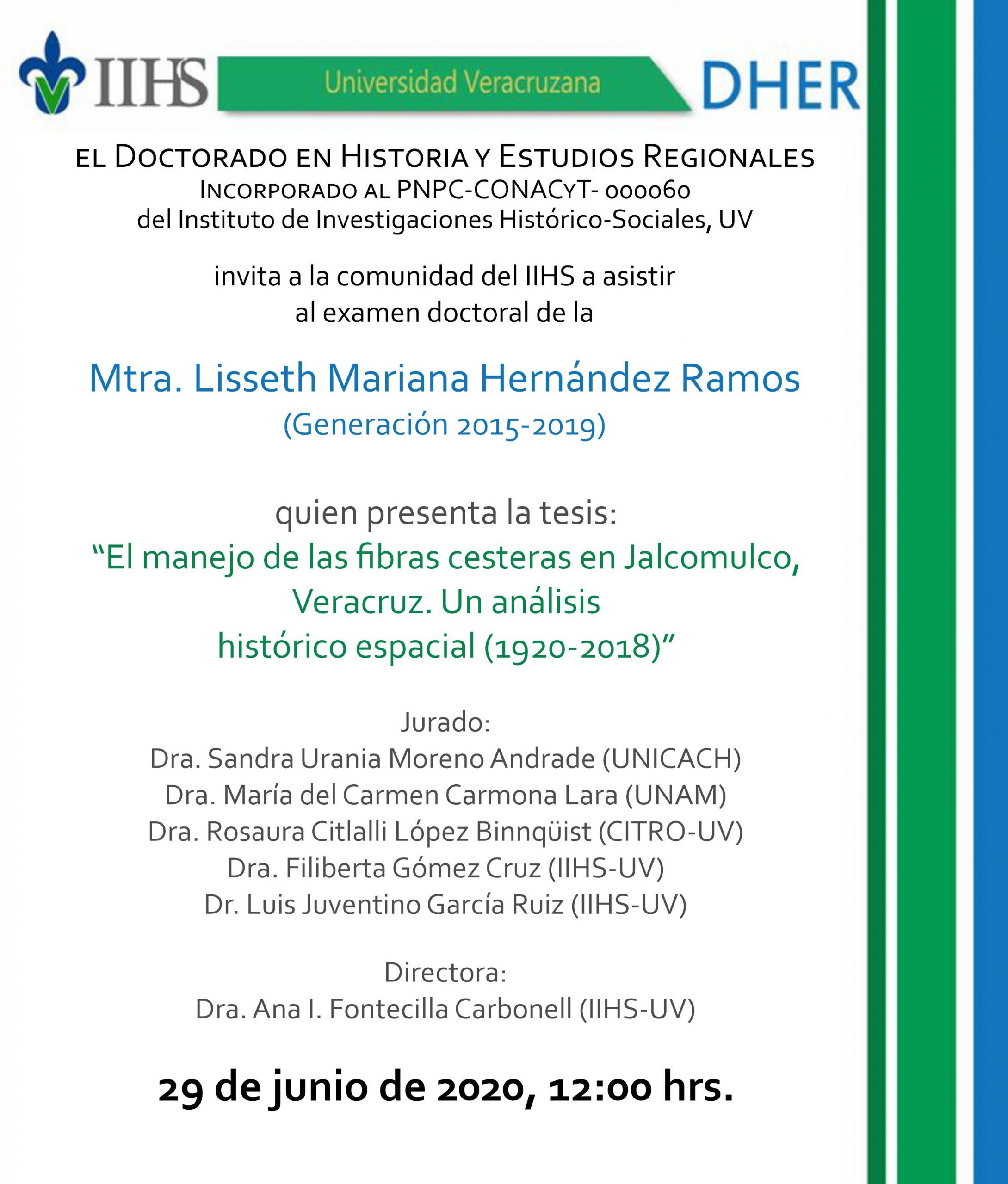 Examen Mariana – Doctorado en Historia y Estudios Regionales (DHER)