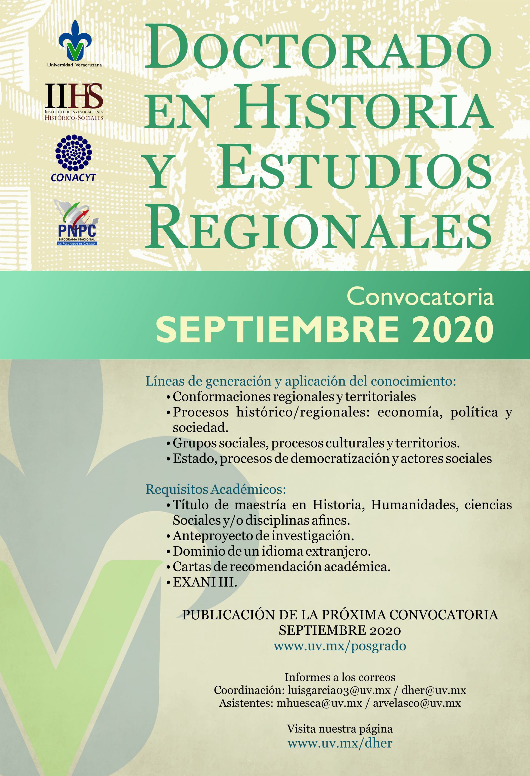 Cartel DHER – Doctorado en Historia y Estudios Regionales (DHER)