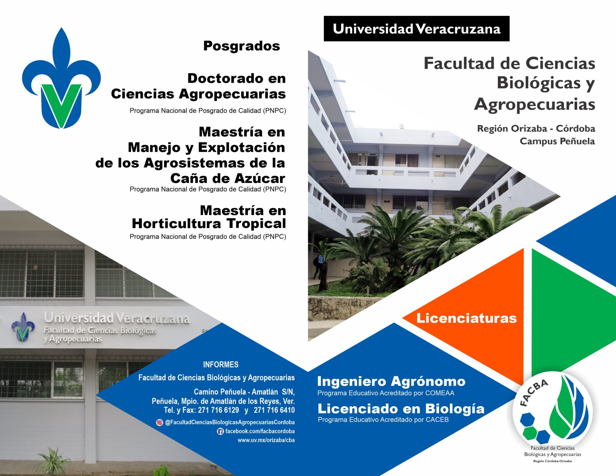 Folletos de las carreras. – Fac. de Ciencias Biológicas y Agropecuarias – Peñuela