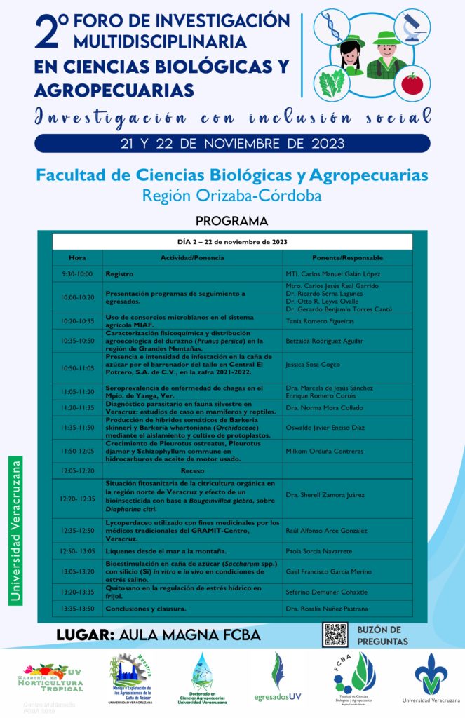 2° Foro de Investigación Multidisciplinaria en Ciencias Biológicas y Agropecuarias 2023 – Fac ...